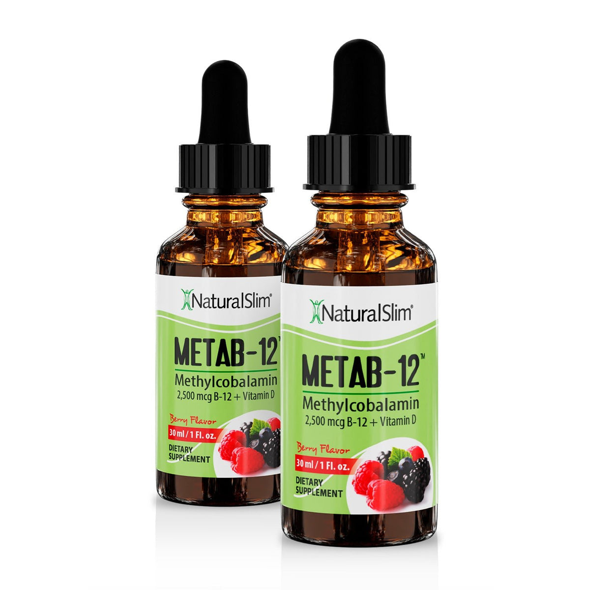 METAB-12® Berry Liquid Vitamin B-12 (methylcobalamin) + Vitamin D ...