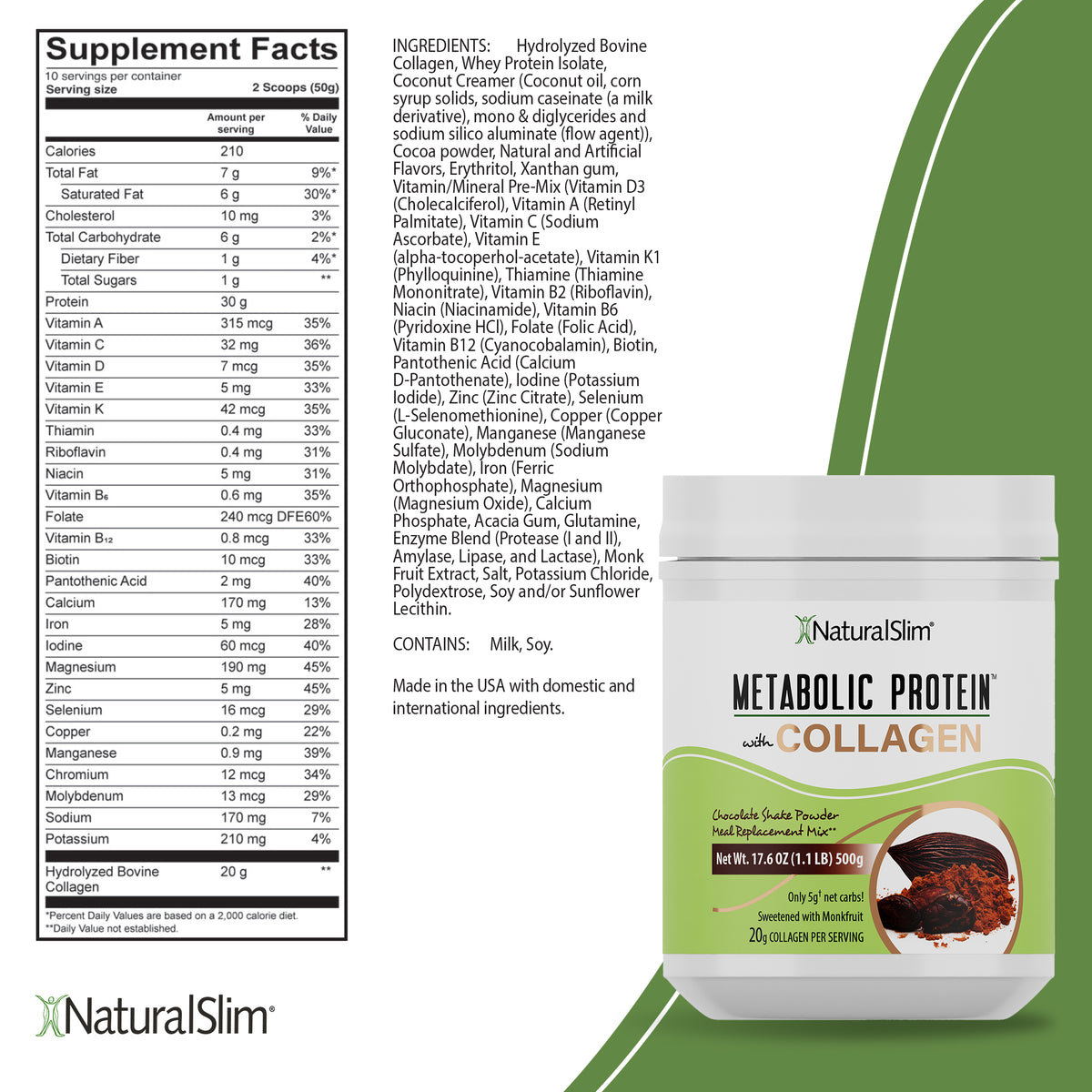 METABOLIC PROTEIN® COLLAGEN - CHOCOLATE – NaturalSlim USA